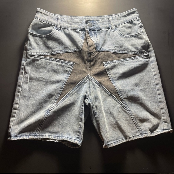 The Unbranded Brand | Shorts | Mens Light Blue Star Jean Shorts | Poshmark